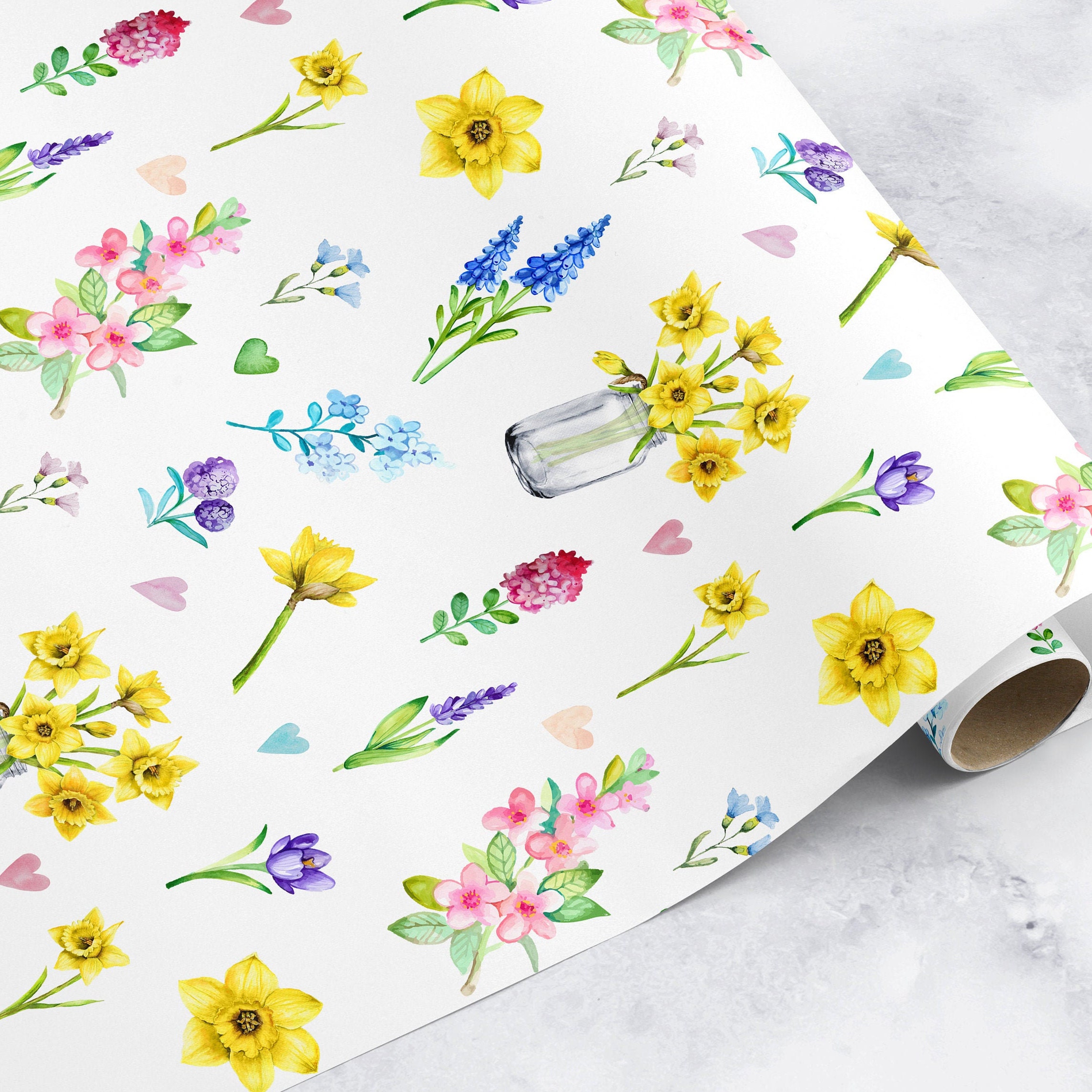 Wrapping Paper Roll Spring Wrapping Paper Gift Wrap Tulip - Etsy