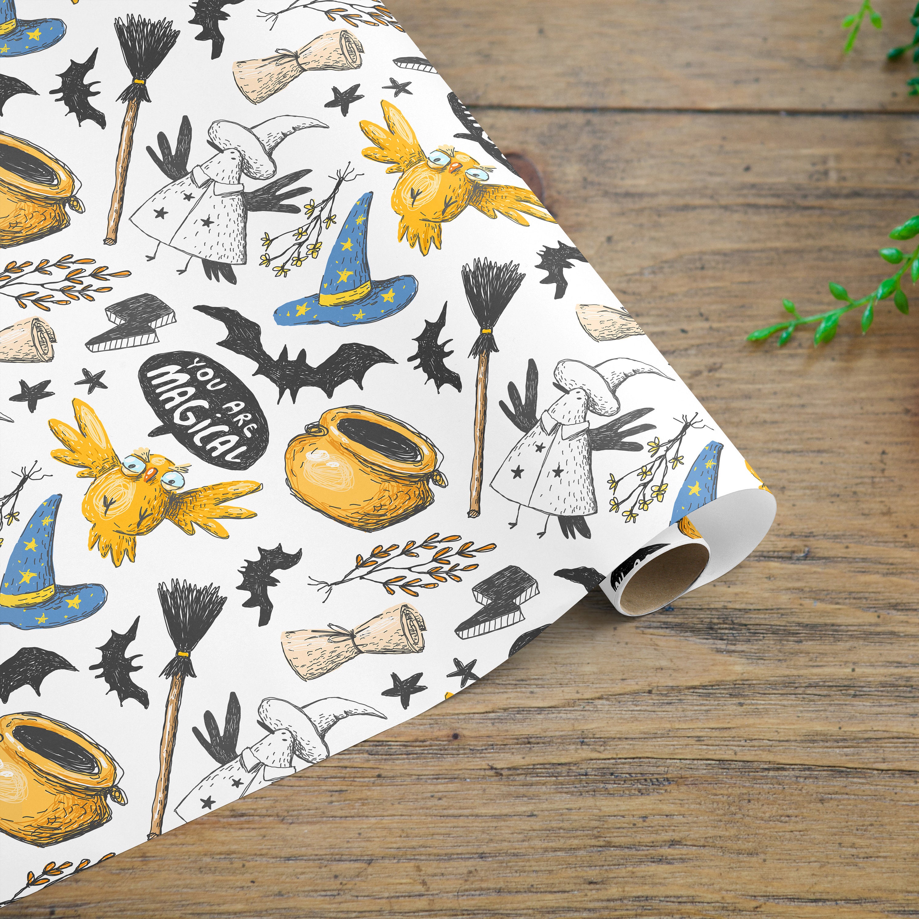 Paper Magic Owl Wrapping Paper Wizard wiccan gift wrap Witch Wrapping ...