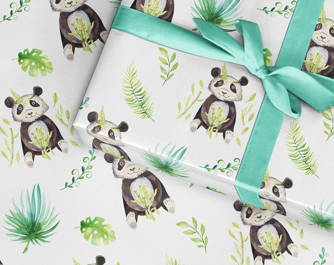 Panda Wrapping Paper, China Panda Gift Wrap, Rainforest Animal ...