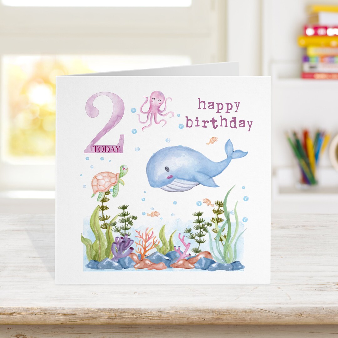 Birthday Card - Any Age, Under the Sea Birthday Cards, Whale Kids ...