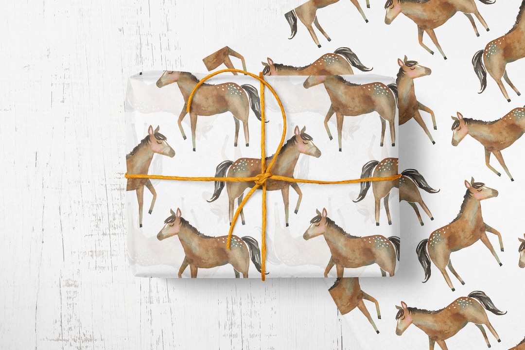Wrapping Paper Roll, Horse Pony Wrapping Paper Gift Wrap, Welsh Cob ...