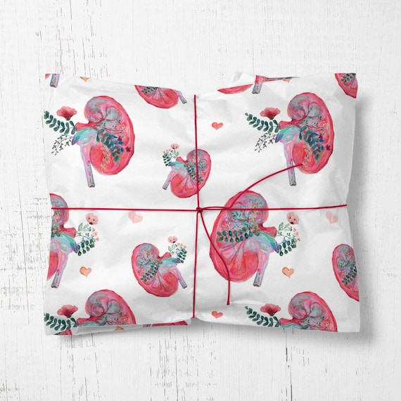 Kidney Wrapping Paper Organ Donation Gift Wrap Send a Gift | Etsy
