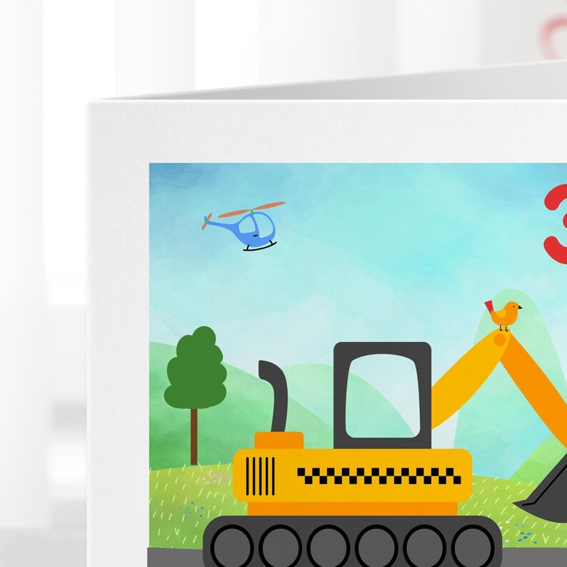Digger Driver Birthday Card Any Age Fun Cute Card 1st 2nd - Etsy