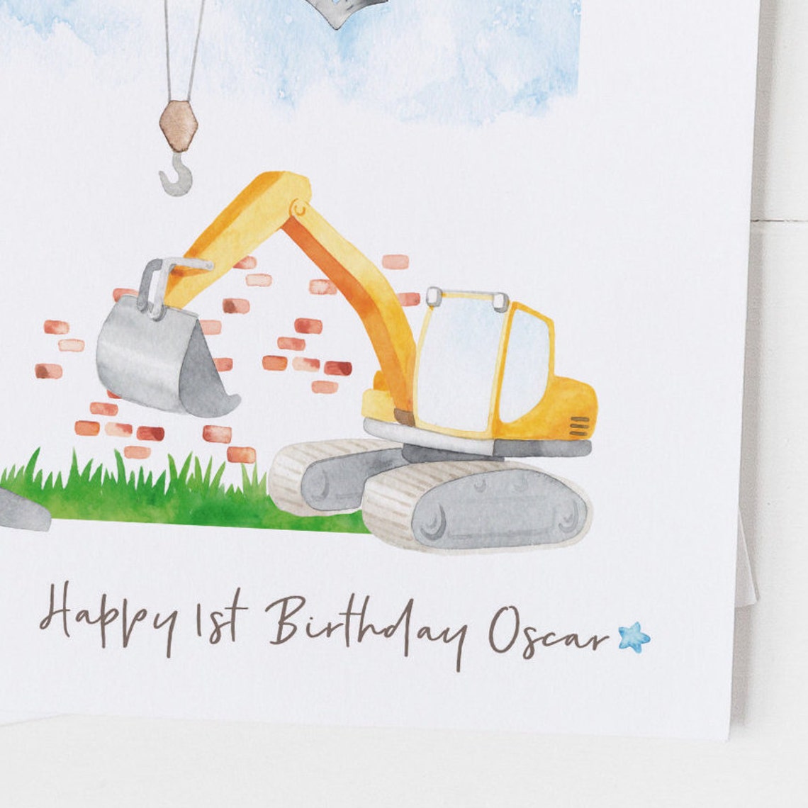 Digger Birthday Card Any Age Personalised Number - Etsy UK