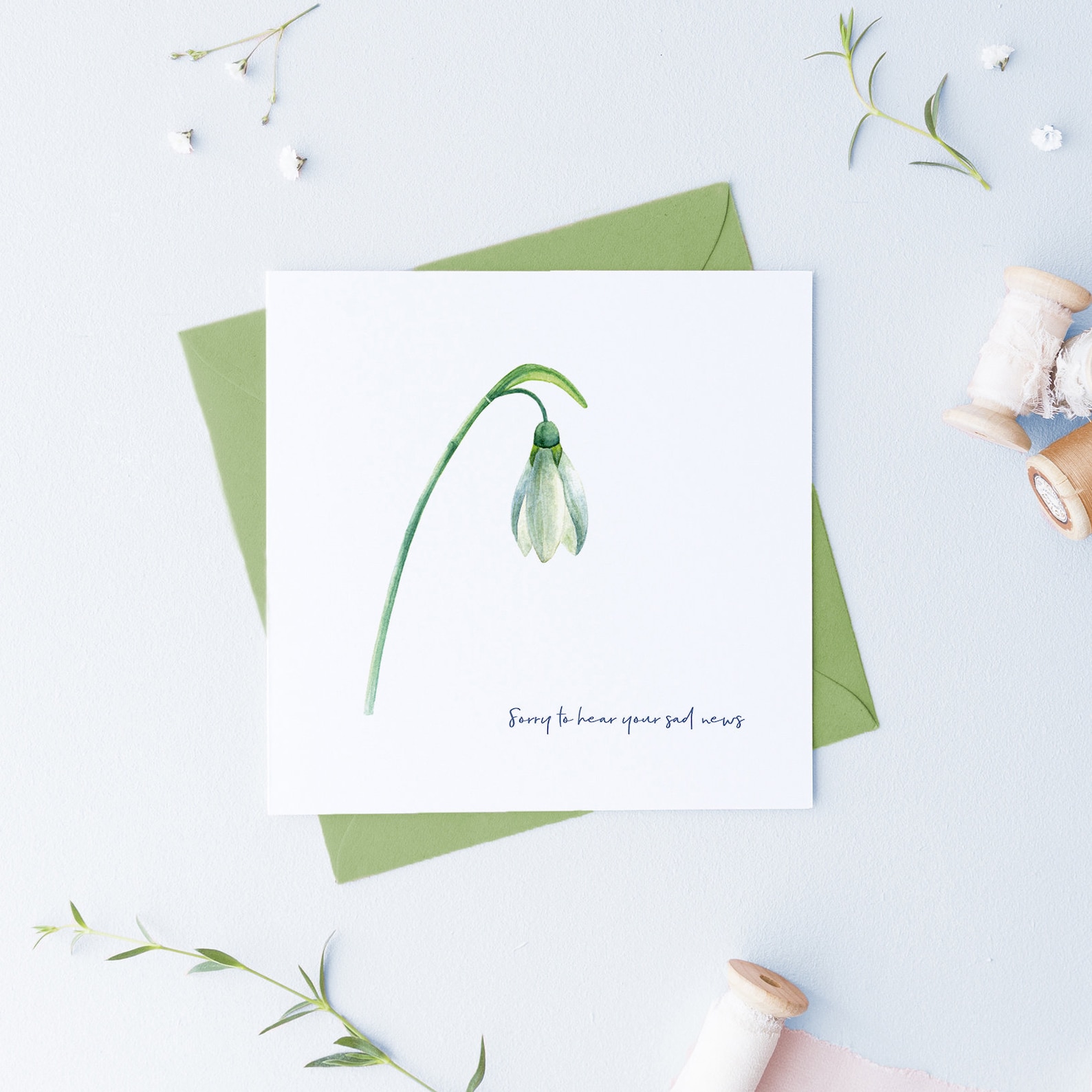 Sympathy Card Snowdrop Memorial Card. Grief Mourning Card. | Etsy UK