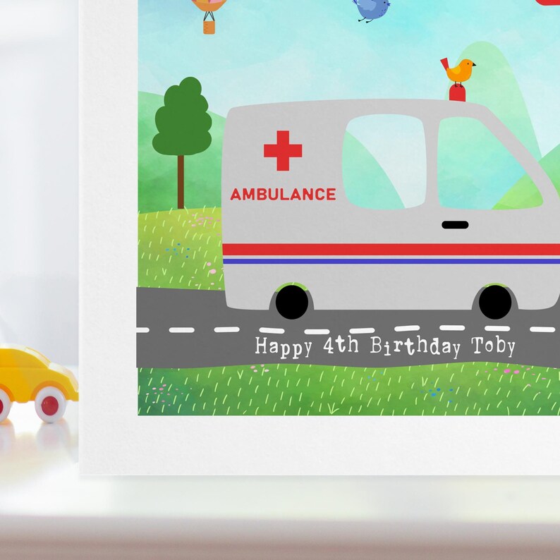 Ambulance Birthday Card Any Age Fun Cute Card 1st 2nd 3rd - Etsy