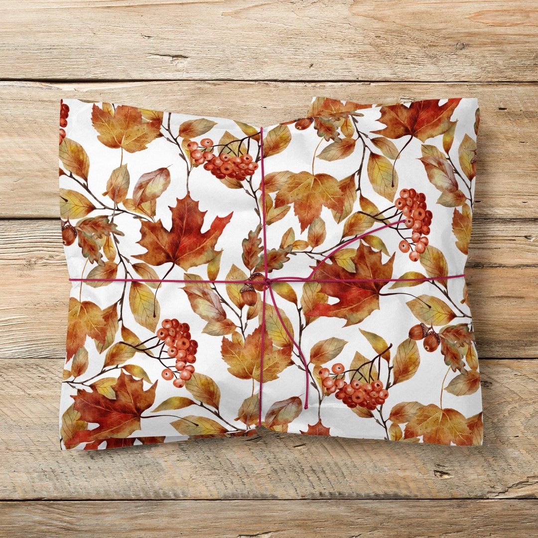 Autumn Leaves Wrapping Paper: Rustic Fall Gift Wrap - Etsy