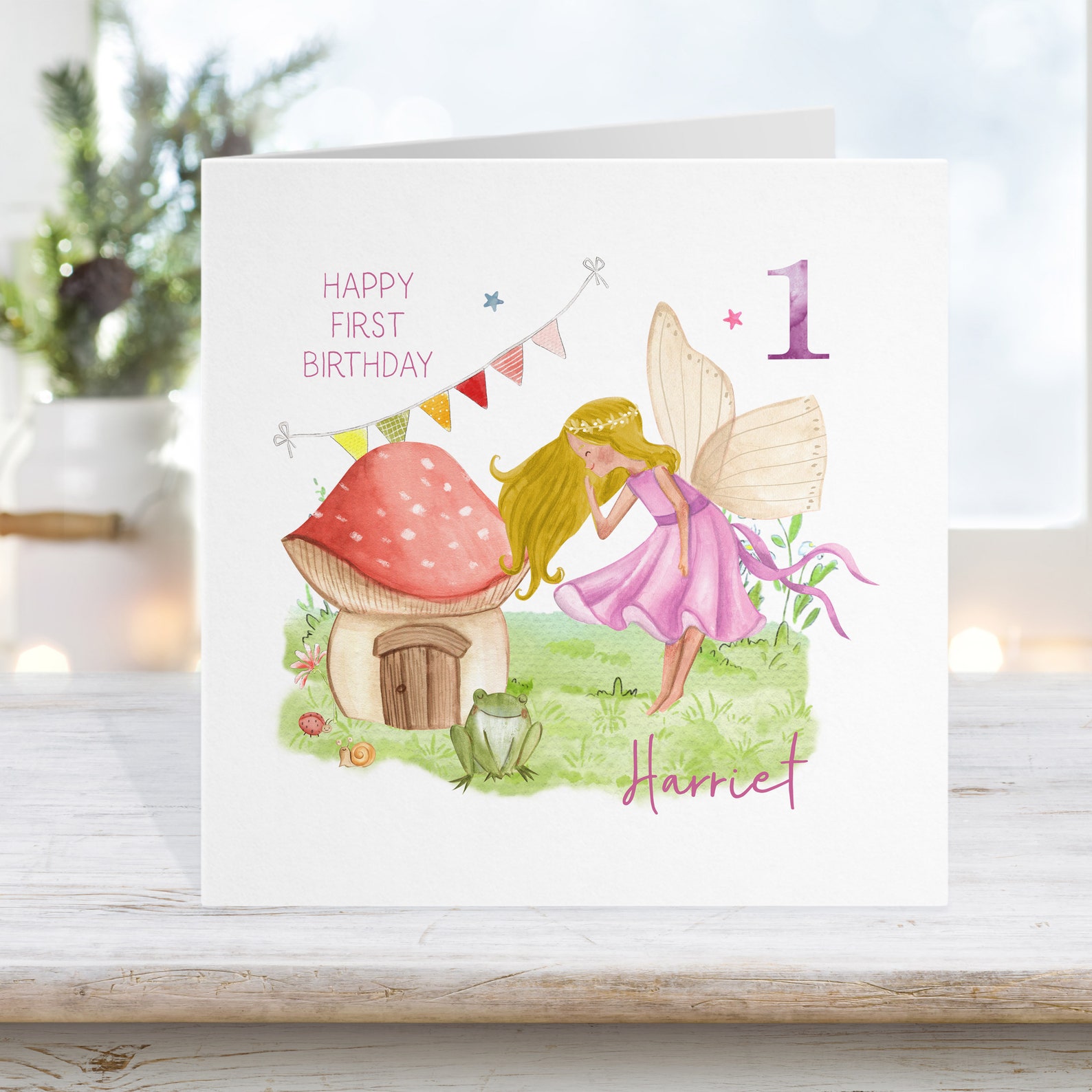 Any age Fairy 1st Birthday Card Kids birthday card - Etsy 日本