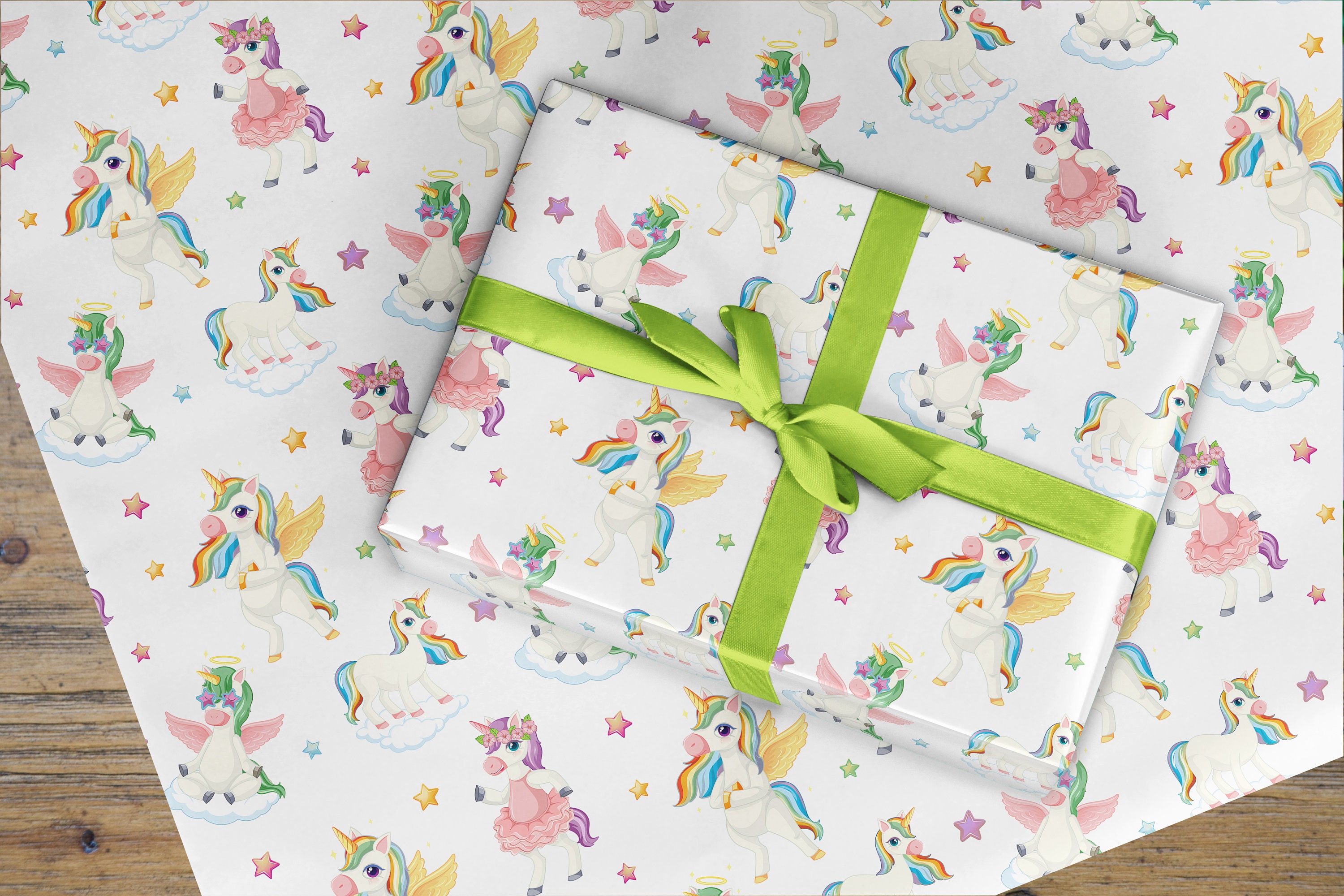 Unicorn Wrapping Paper Childrens Unicorns Rainbow Wrapping - Etsy