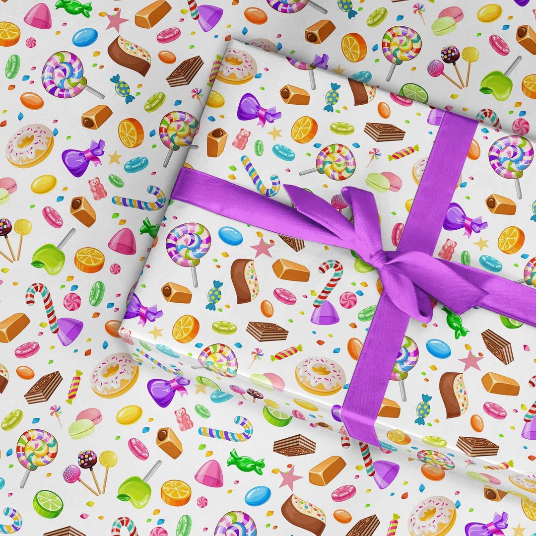 Candy Print Wrapping Paper: Sweet Treat Gift Wrap - Etsy UK
