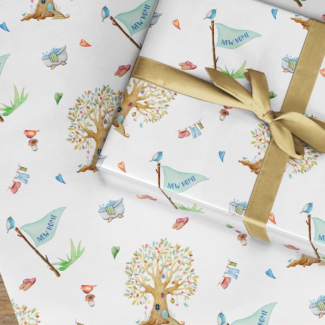 New Home Wrapping Paper, New Home Gift Wrap, Housewarming First Home ...