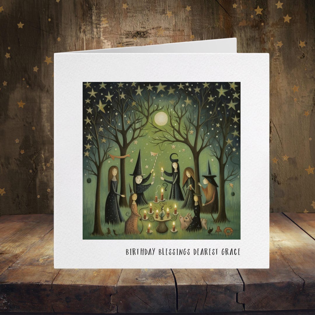 Gothic Witch Birthday Card: Spooky Macabre Halloween Art - Etsy