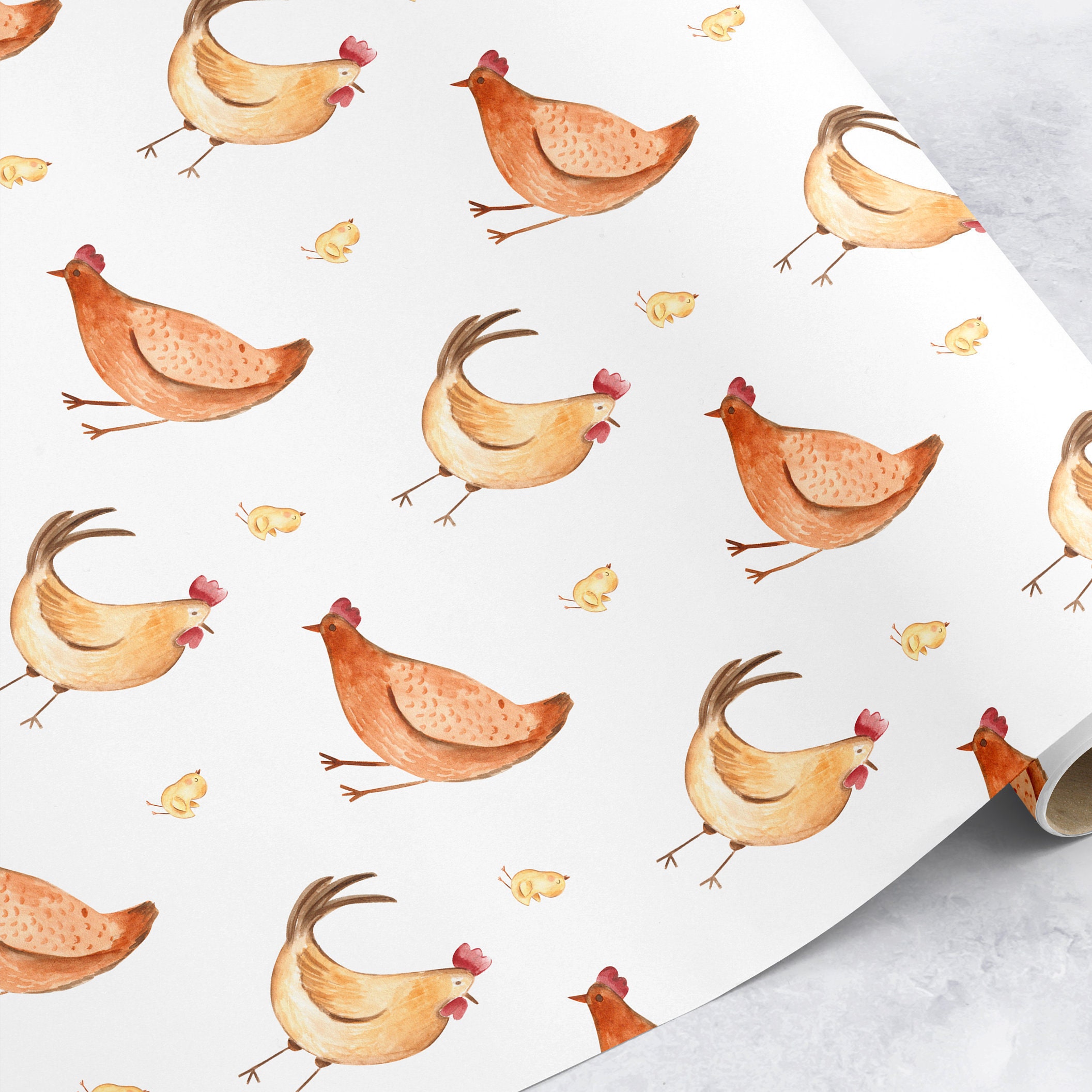 Chicken Wrapping Paper Chicken Gift Wrap Paper Easter Gift | Etsy
