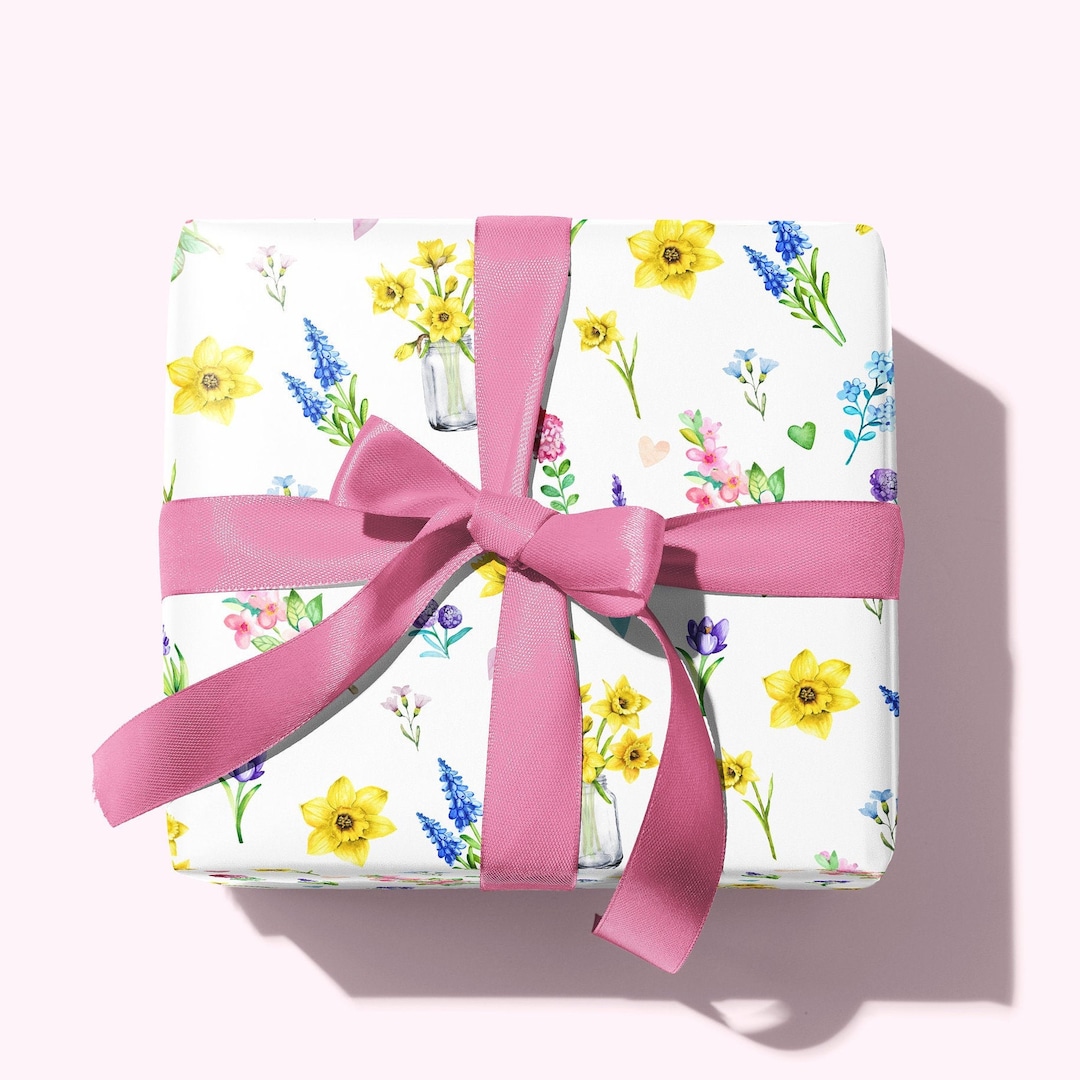 Spring Wrapping Paper, Tulip Wrapping Paper, Daffodil Wrapping Paper ...