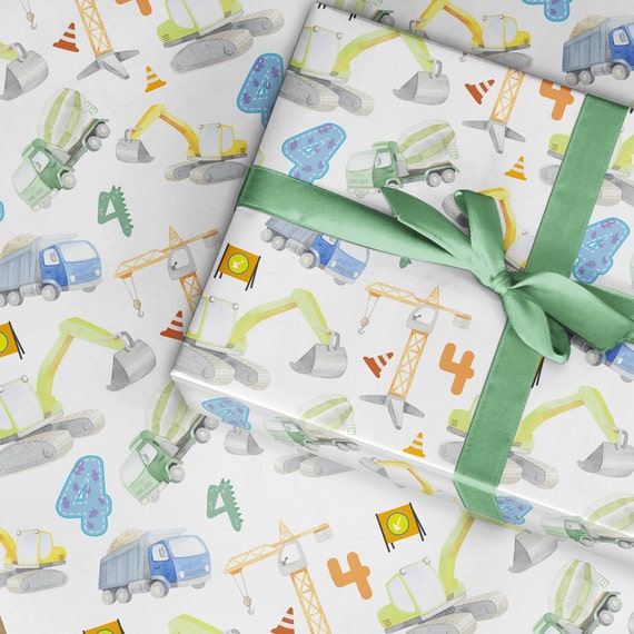 Wrapping Paper Paper, Party & Kids Personalised Builder Construction ...