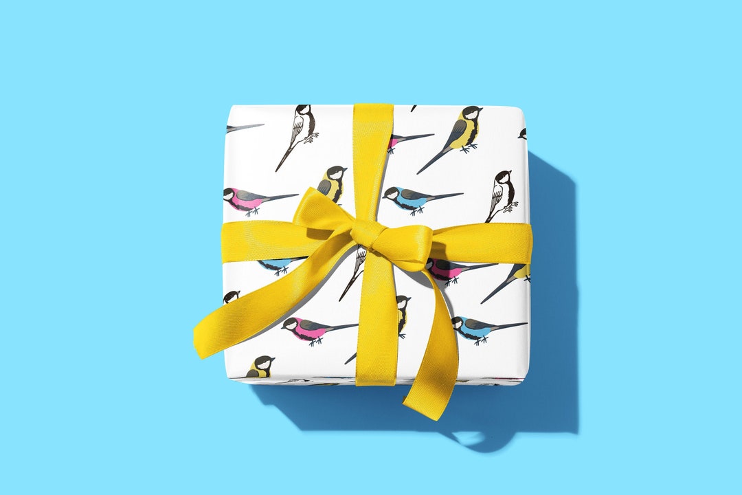 Bird Wrapping Paper, Bird Lovers Gift Wrap a Bird Feeder, Colourful ...