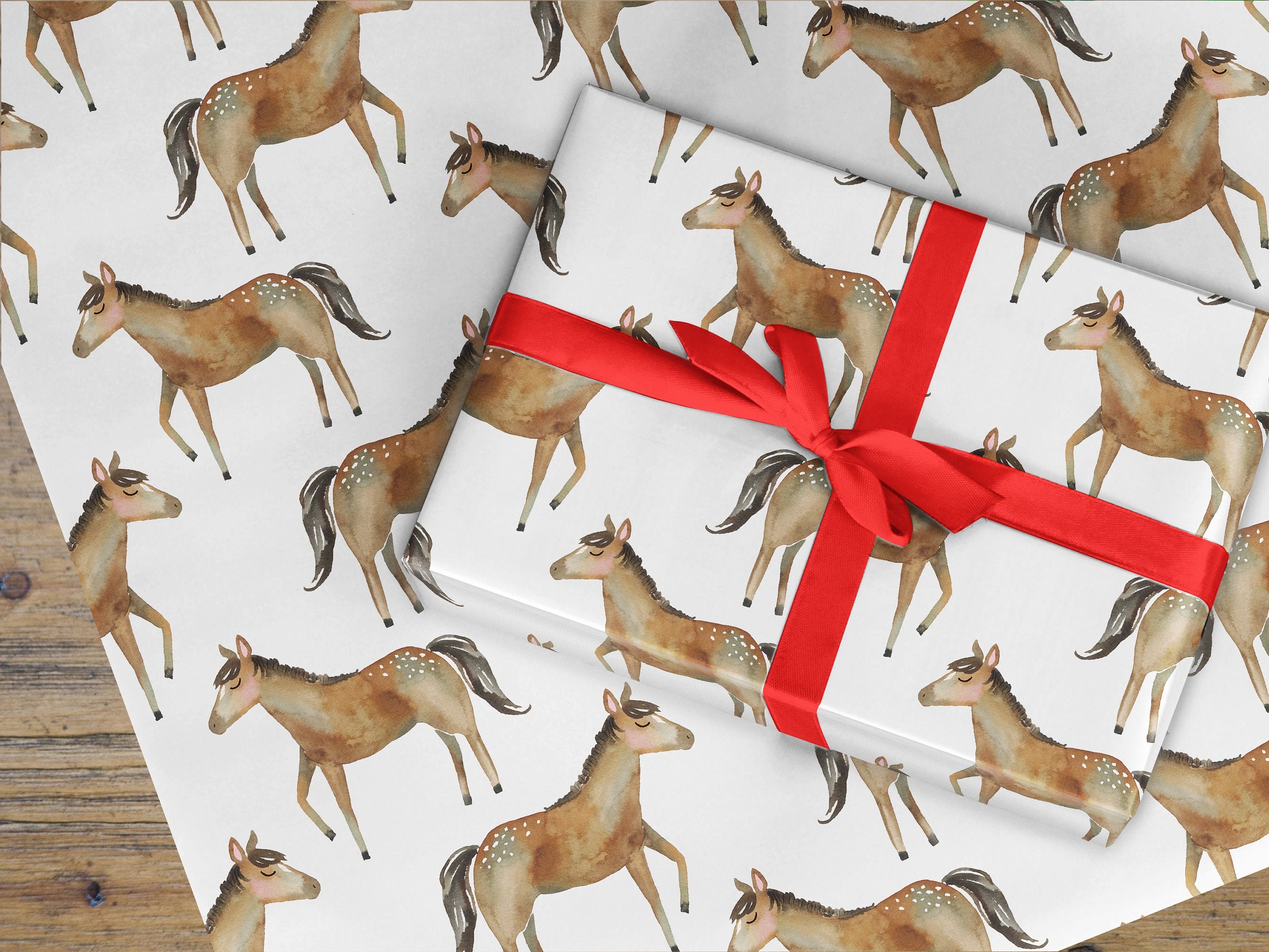 Horse wrapping paper horse gift wrap pony gift wrapping | Etsy