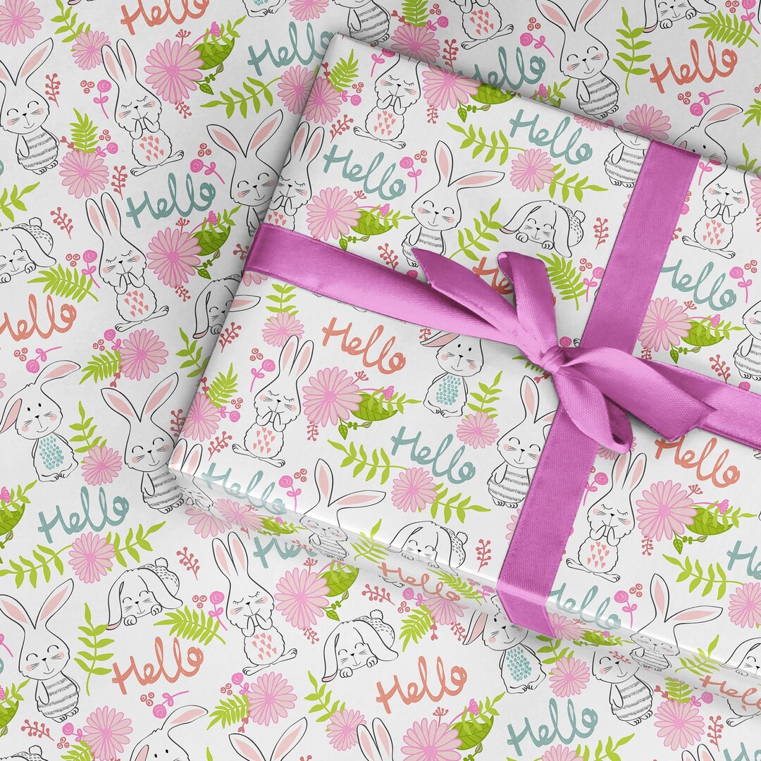 Wrapping Paper Roll, Easter Bunny Wrapping Paper Gift Wrap, - Etsy