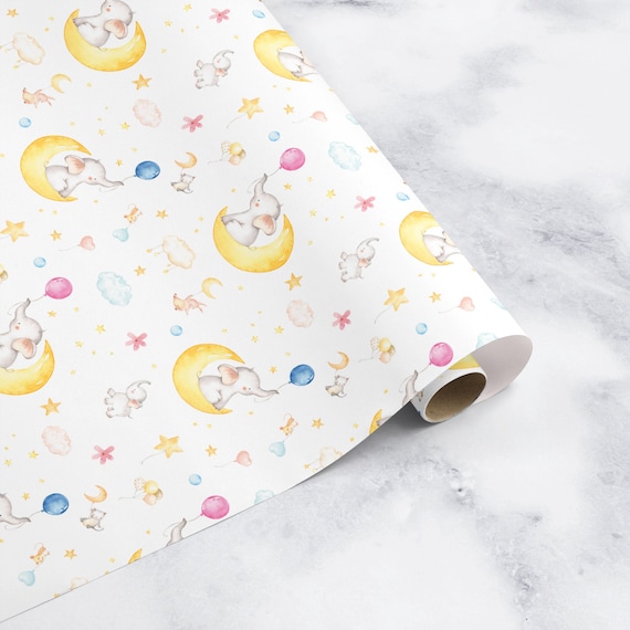 Gender reveal wrapping paper gender wrapping paper pink and | Etsy