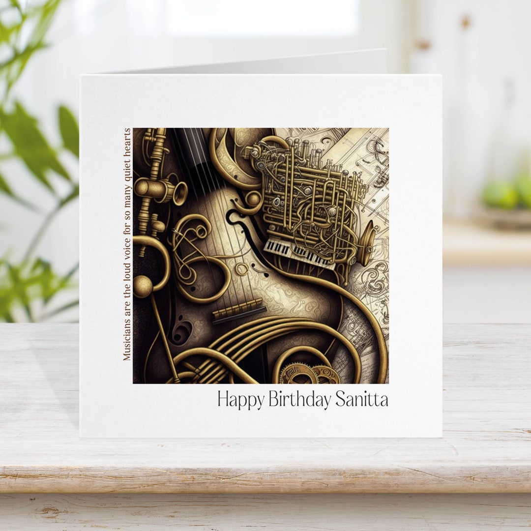 Music Birthday Card: Brass Wind Instrument, Jazz Musician - Etsy UK