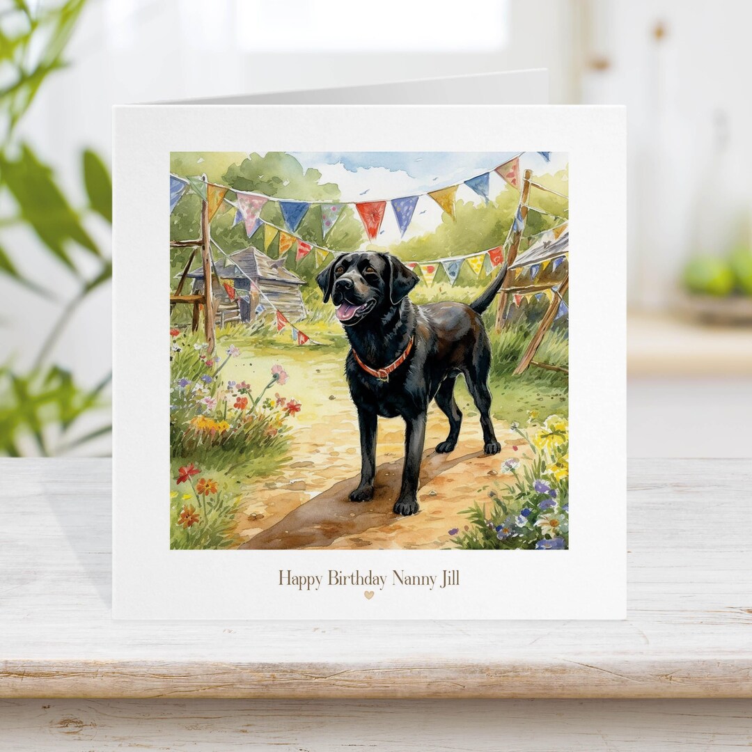 Personalized Labrador Birthday Card: Watercolor Dog Pet Card - Etsy UK