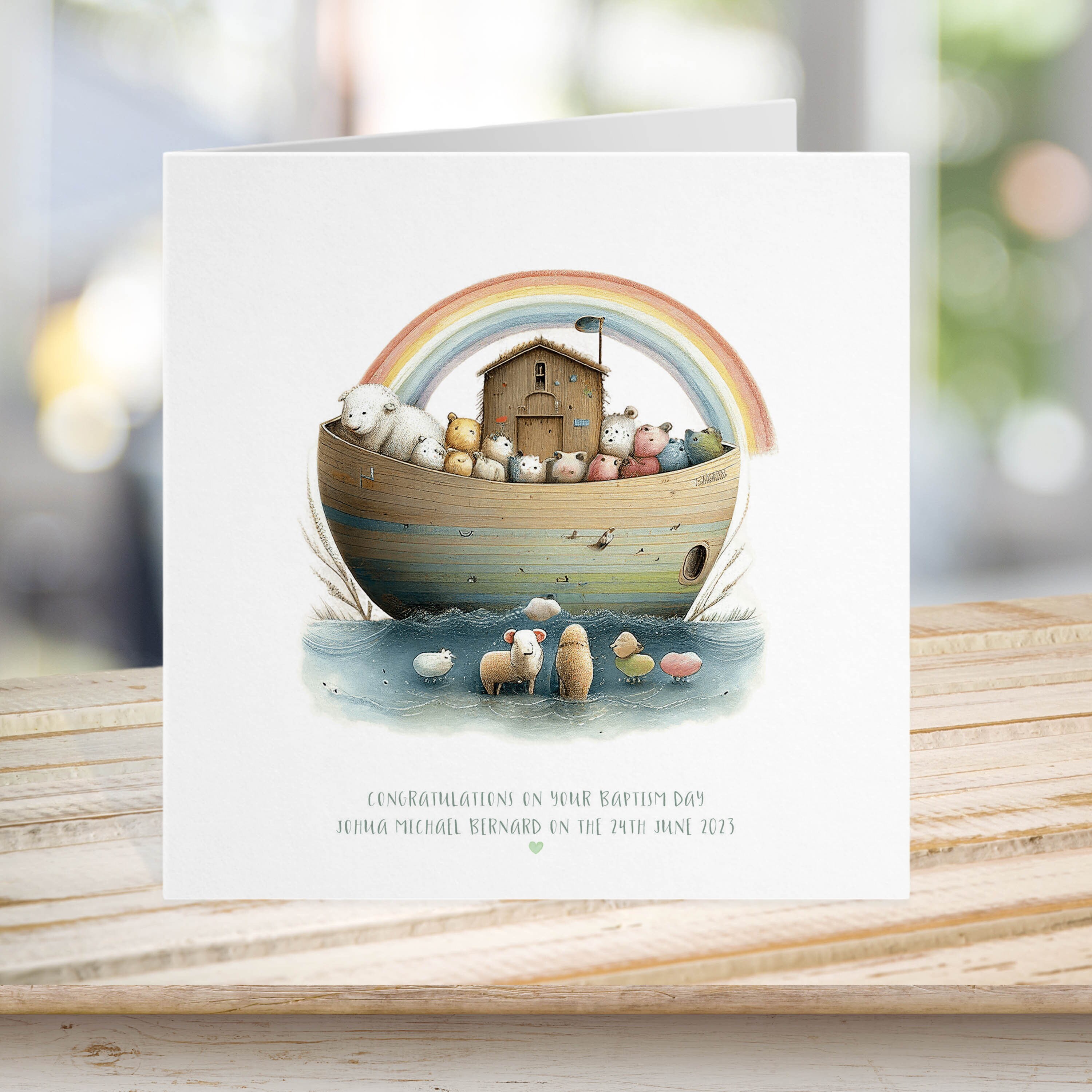 Christening Card Noah's Ark Card Personalised - Etsy