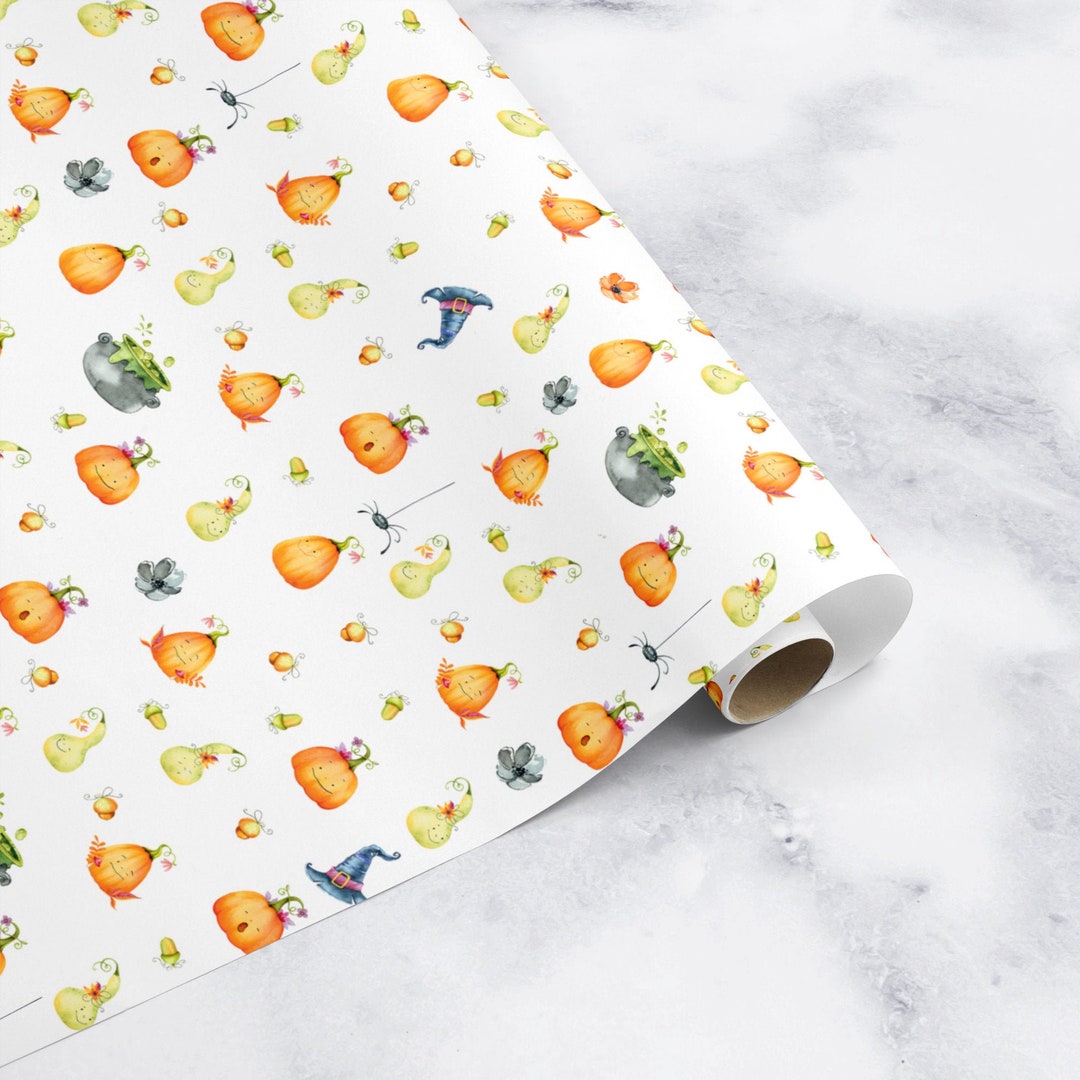 Halloween Pumpkin Wrapping Paper Gift Wrap Gift Wrapping - Etsy