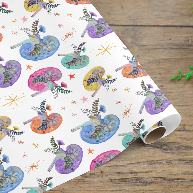 Kidney Wrapping Paper Colourful Organ Donation Gift Wrap - Etsy UK