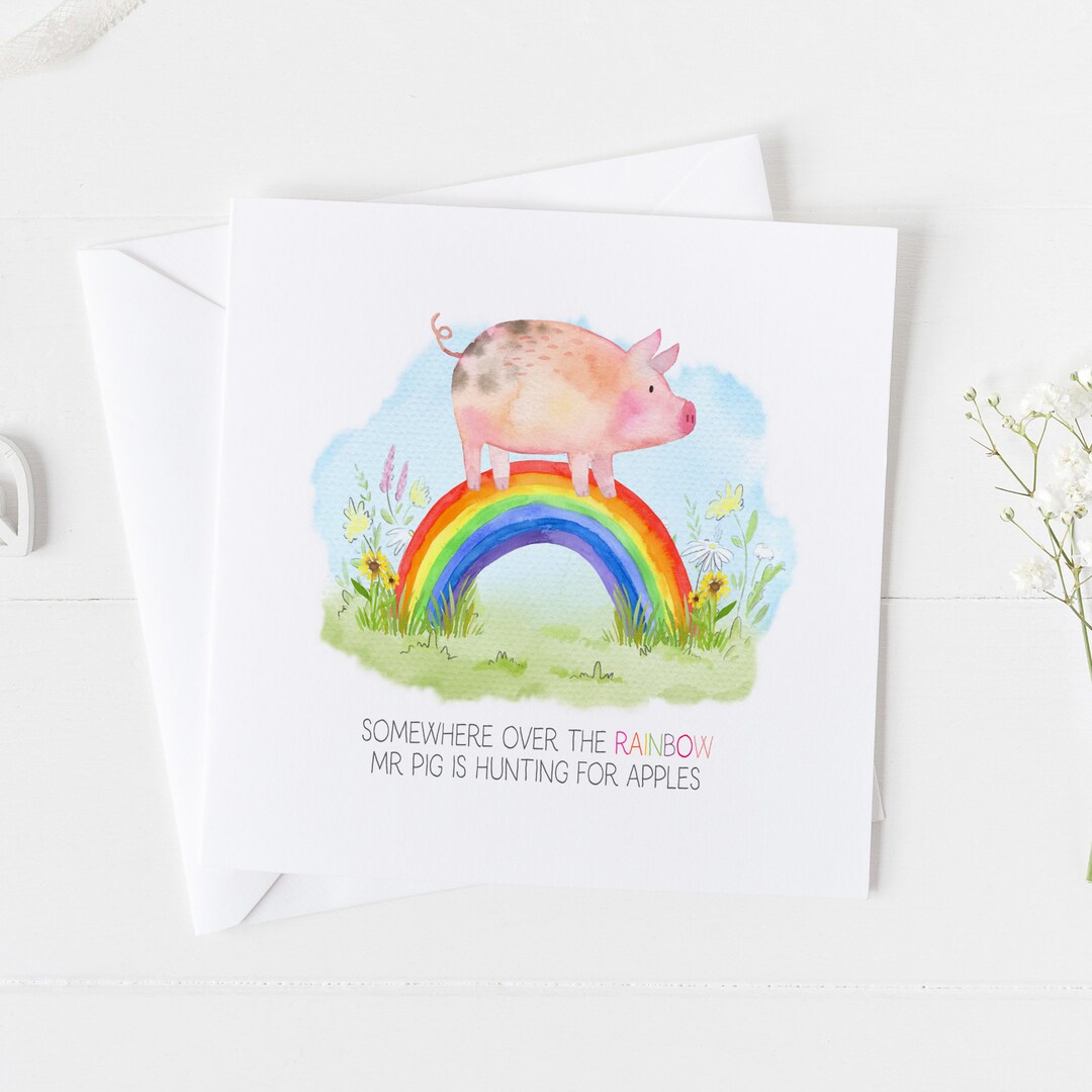Pet Pig Memorial Card. Farm Memorial Gift for Your Pet V8 - Etsy