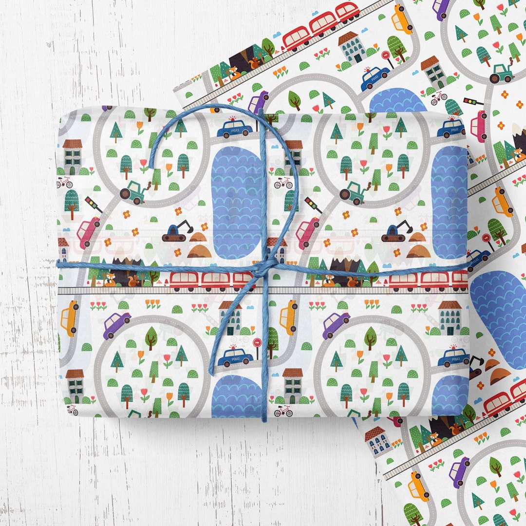 Road Wrapping Paper, Driving Test Wrapping Paper, 1st Car Luxury Gift ...