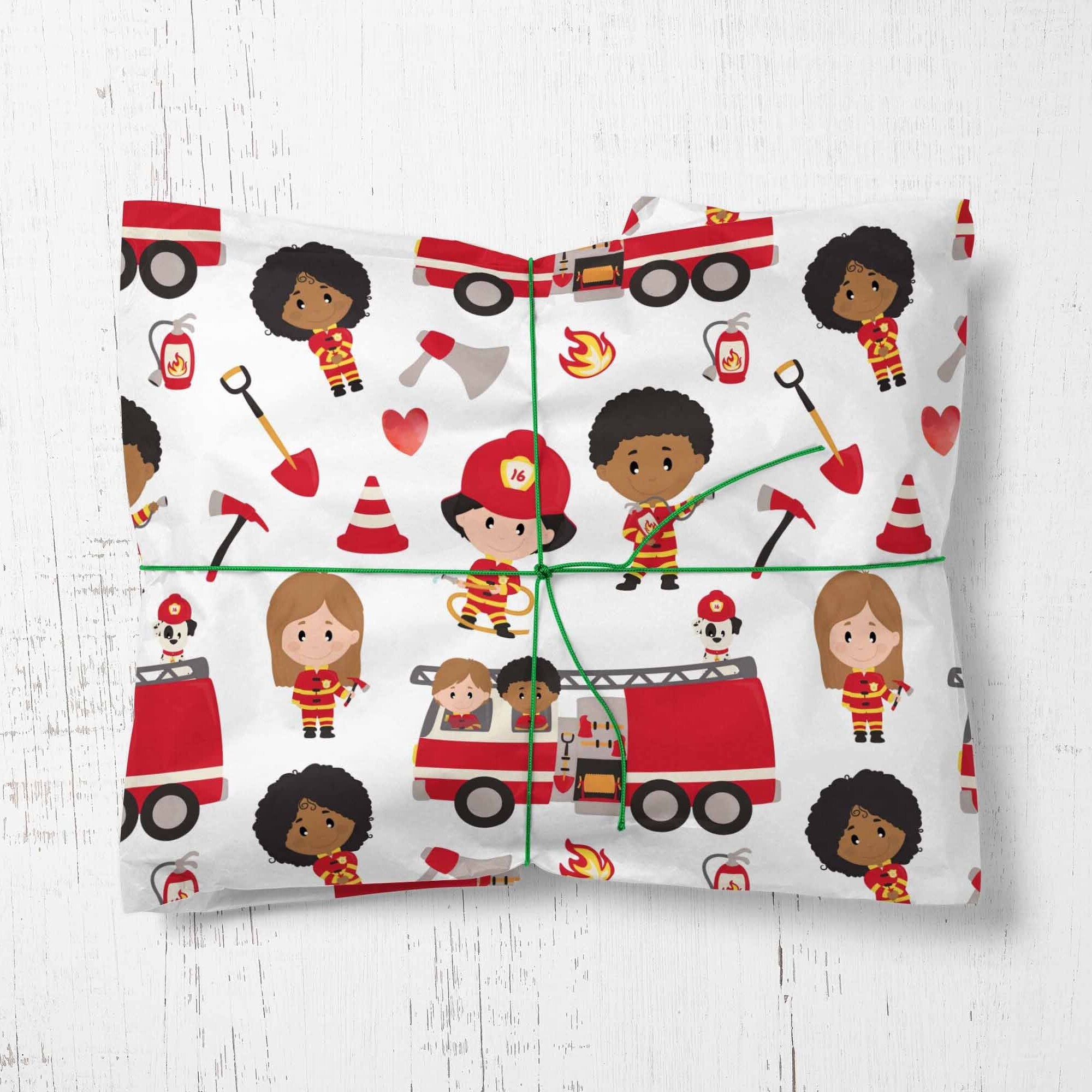 Fireman Wrapping Paper Fire Truck Wrapping Paper Kids - Etsy UK