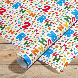 Personalized Alphabet Birthday Wrapping Paper: Fun Bright Letters - Etsy