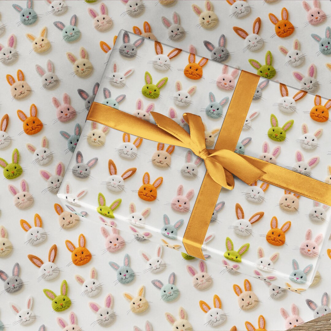 Easter Rabbit Gift Wrap Wrapping Paper, Unusual 3d Effect Fun New Baby ...