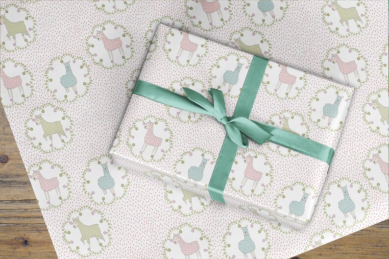 Wrapping Paper Roll New Baby Wrapping Paper Gift Wrap Llama - Etsy