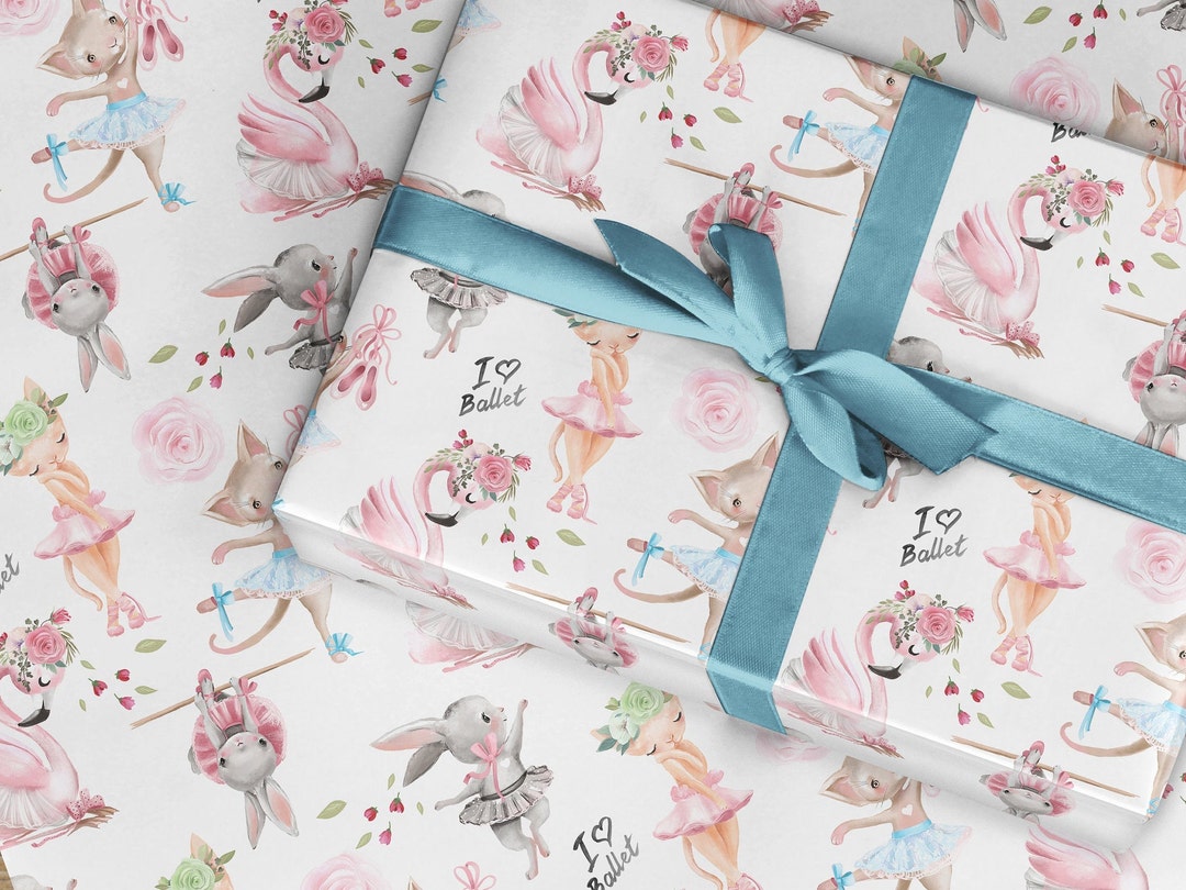 Ballet Wrapping Paper, Ballet Gift Wrap, Dancing Ballet Slippers Tutu ...