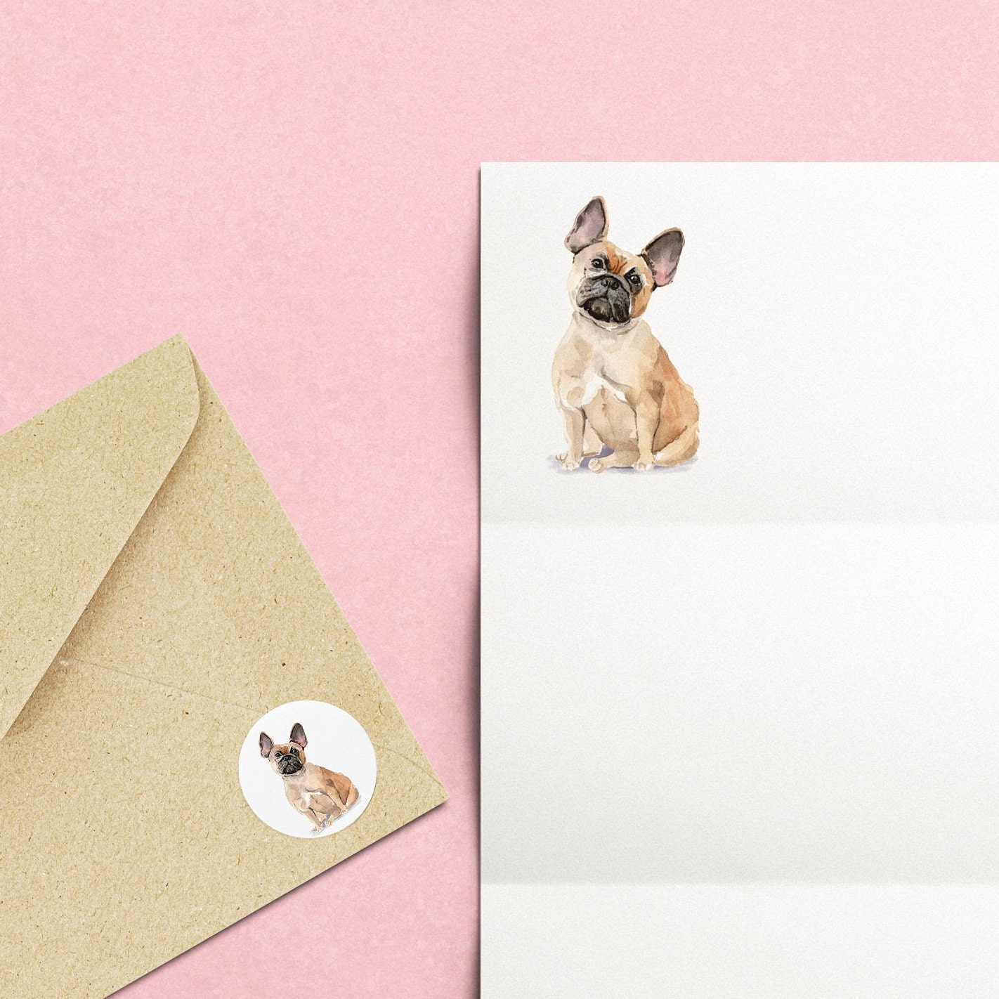 10x French Bulldog Writing Set With Stickers and Envelopes - Etsy