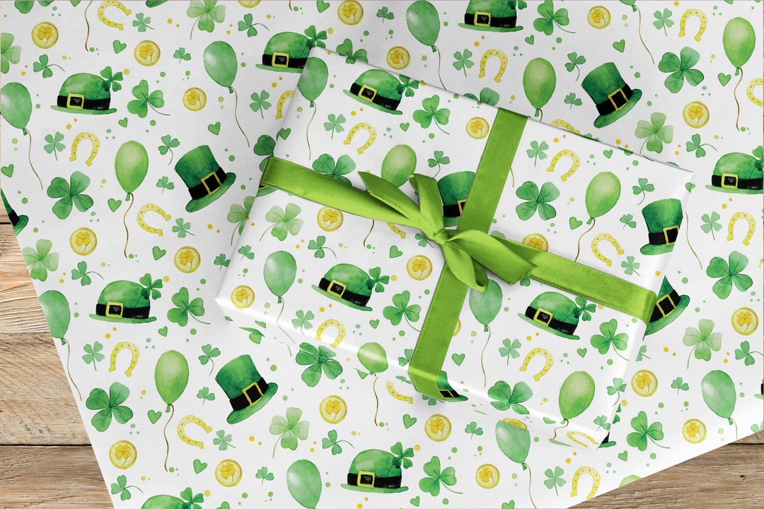 St Patrick's Day Wrapping Paper, Irish Wrapping Paper, Paddy's Day Gift ...