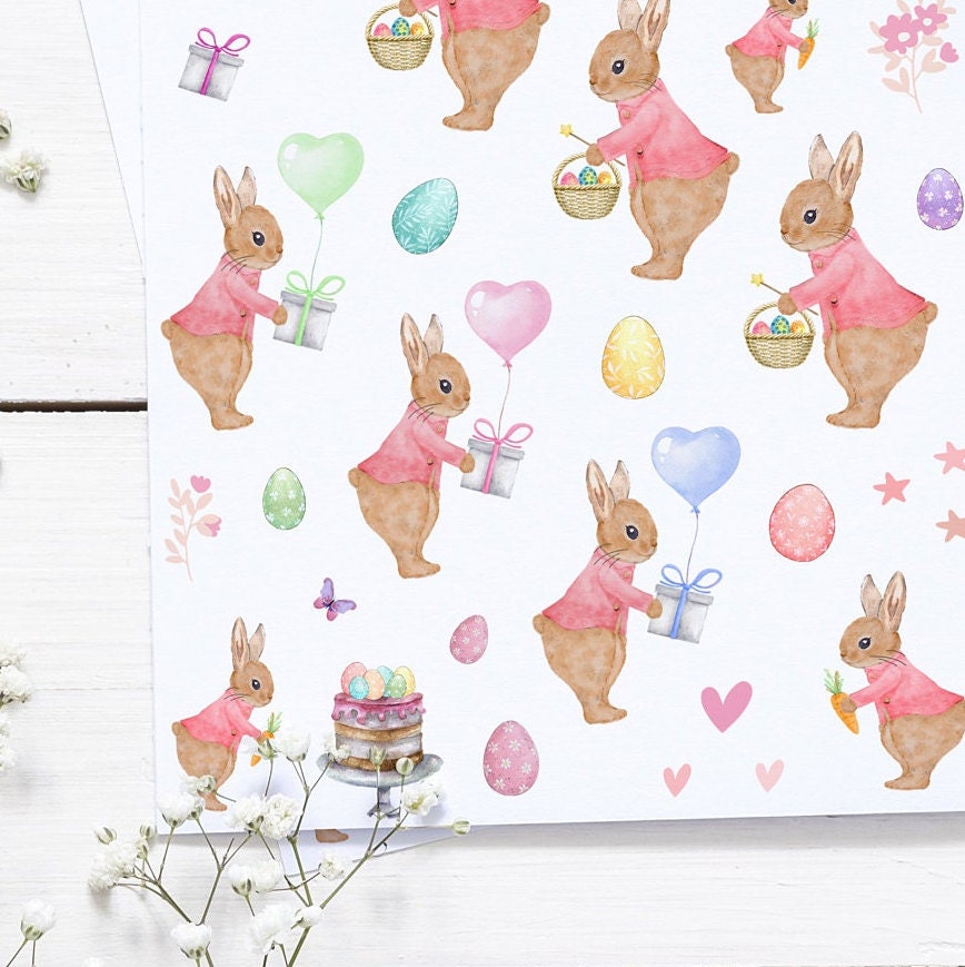 Cute Easter Sticker Sheet X1 Pastel Kids Egg Hunt Sticker | Etsy