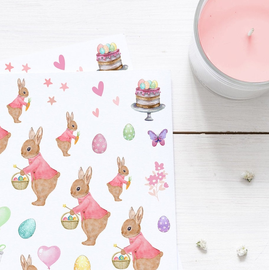 Cute Easter Sticker Sheet X1 Pastel Kids Egg Hunt Sticker | Etsy