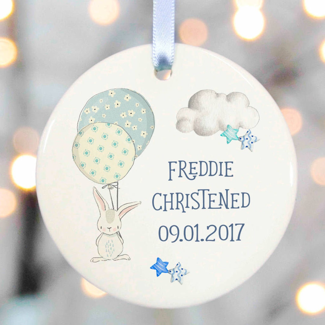Personalized Christening Keepsake: Watercolor Ceramic Gift for Boy - Etsy