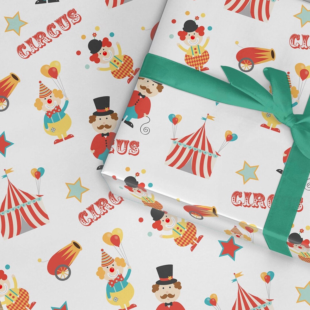 Circus Wrapping Paper, Children's Circus Wrapping Paper, Wrapping Paper ...