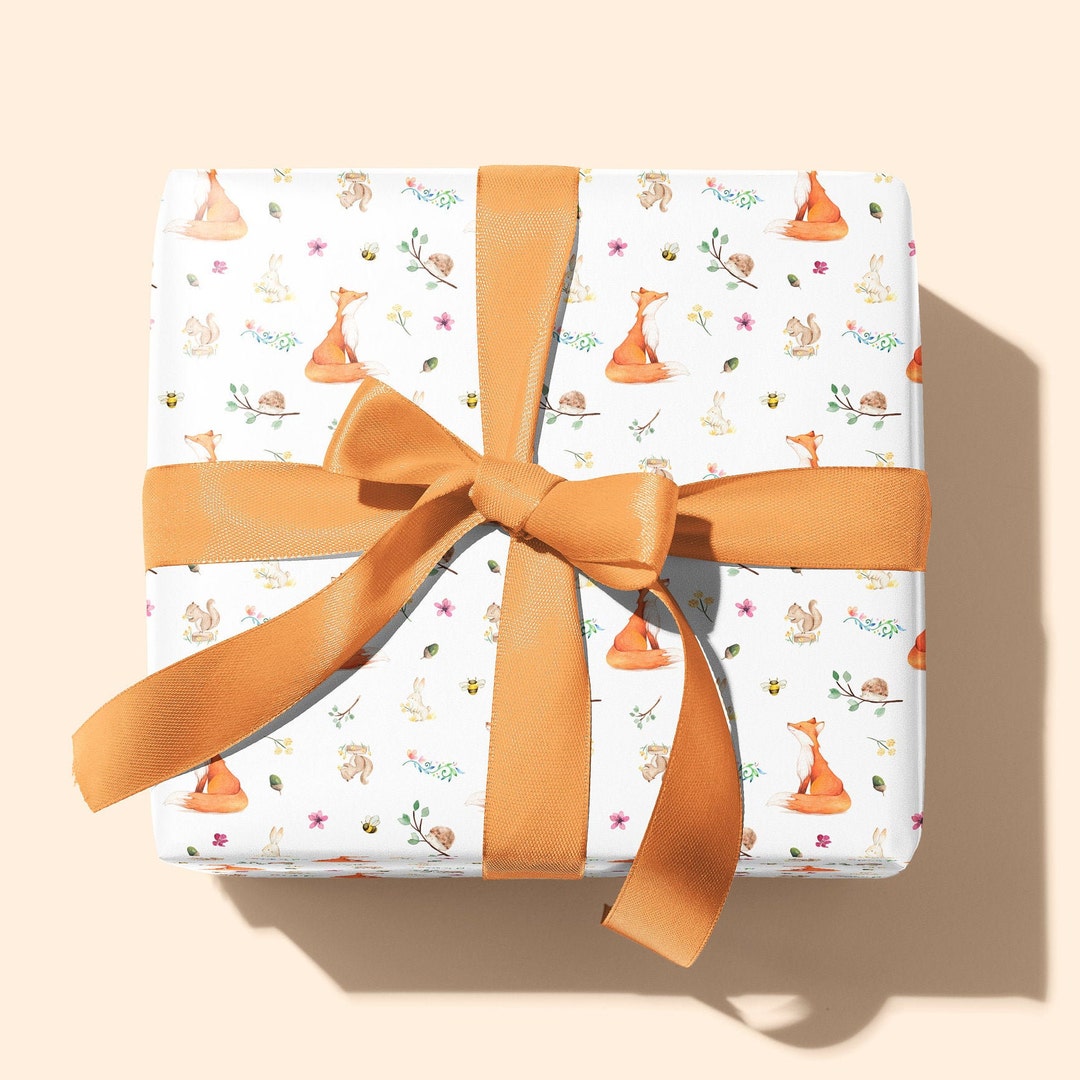 Fox Wrapping Paper, Hedgehog Friends Gift Wrap, Luxury Gift Wrap Sheets ...
