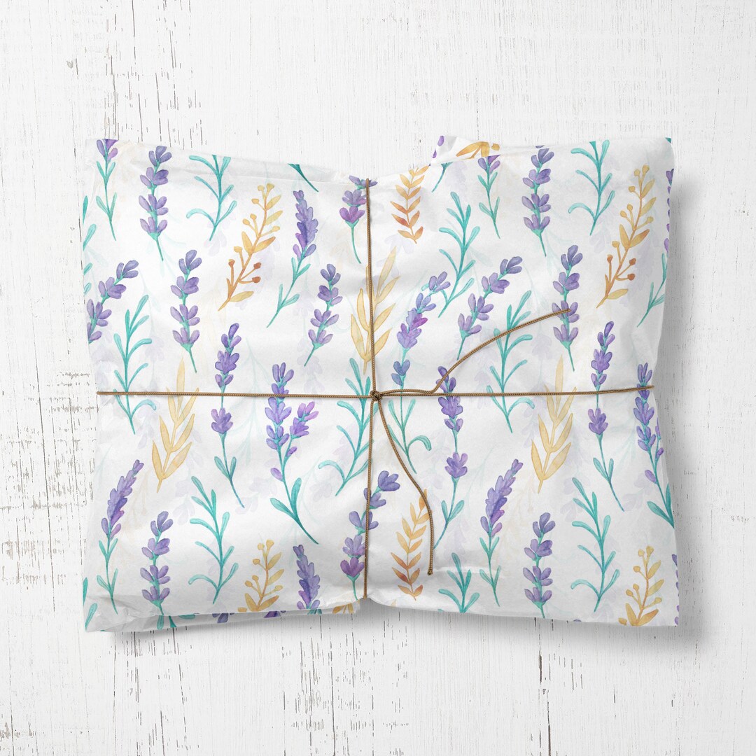 Lavender Wildflower Wrapping Paper Roll: Botanical Gift Wrap - Etsy