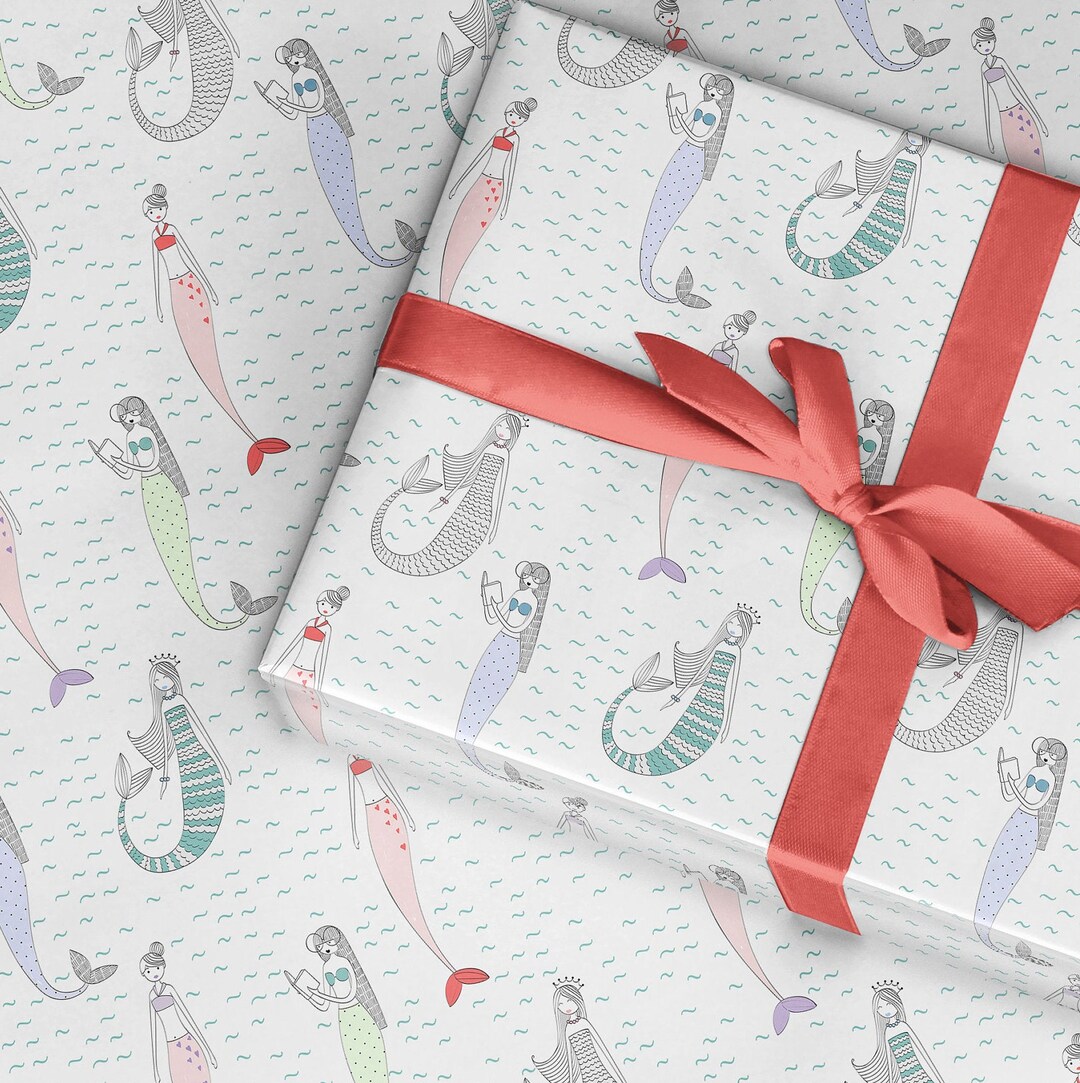 Mermaid Wrapping Paper, Mermaidcore Mermaid Gift Wrap Paper, Mermaid ...