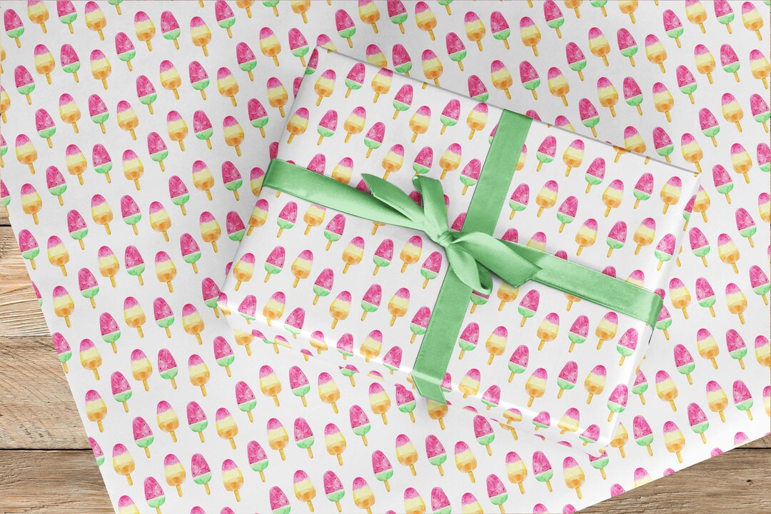 Ice Cream Wrapping Paper, Ice Lolly Gift Wrap, Food Gift, Fun Novelty ...