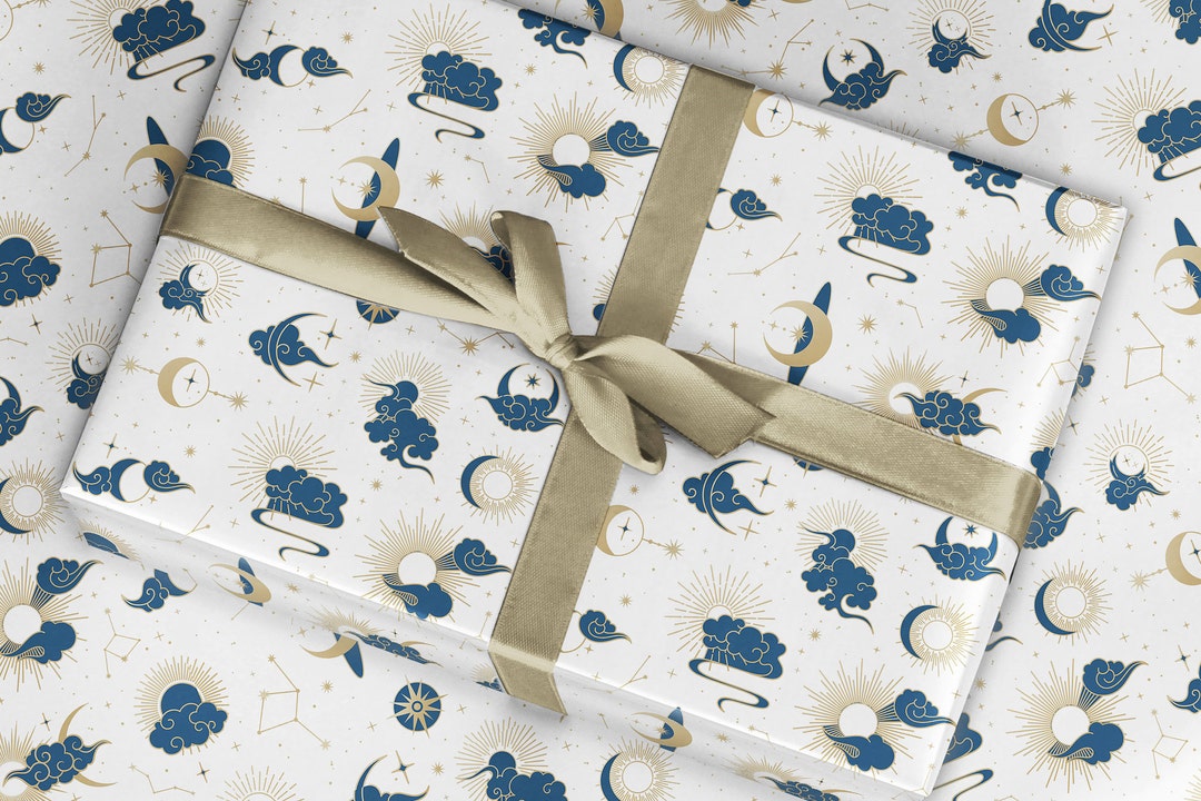 Galaxy Wrapping Paper, Constellation Gift Wrap, Celestial Pretty Paper ...