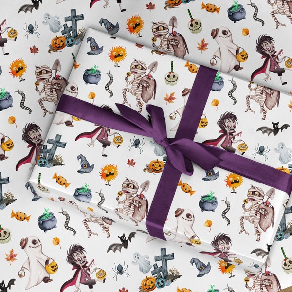 Horror Halloween Wrapping Paper - Etsy