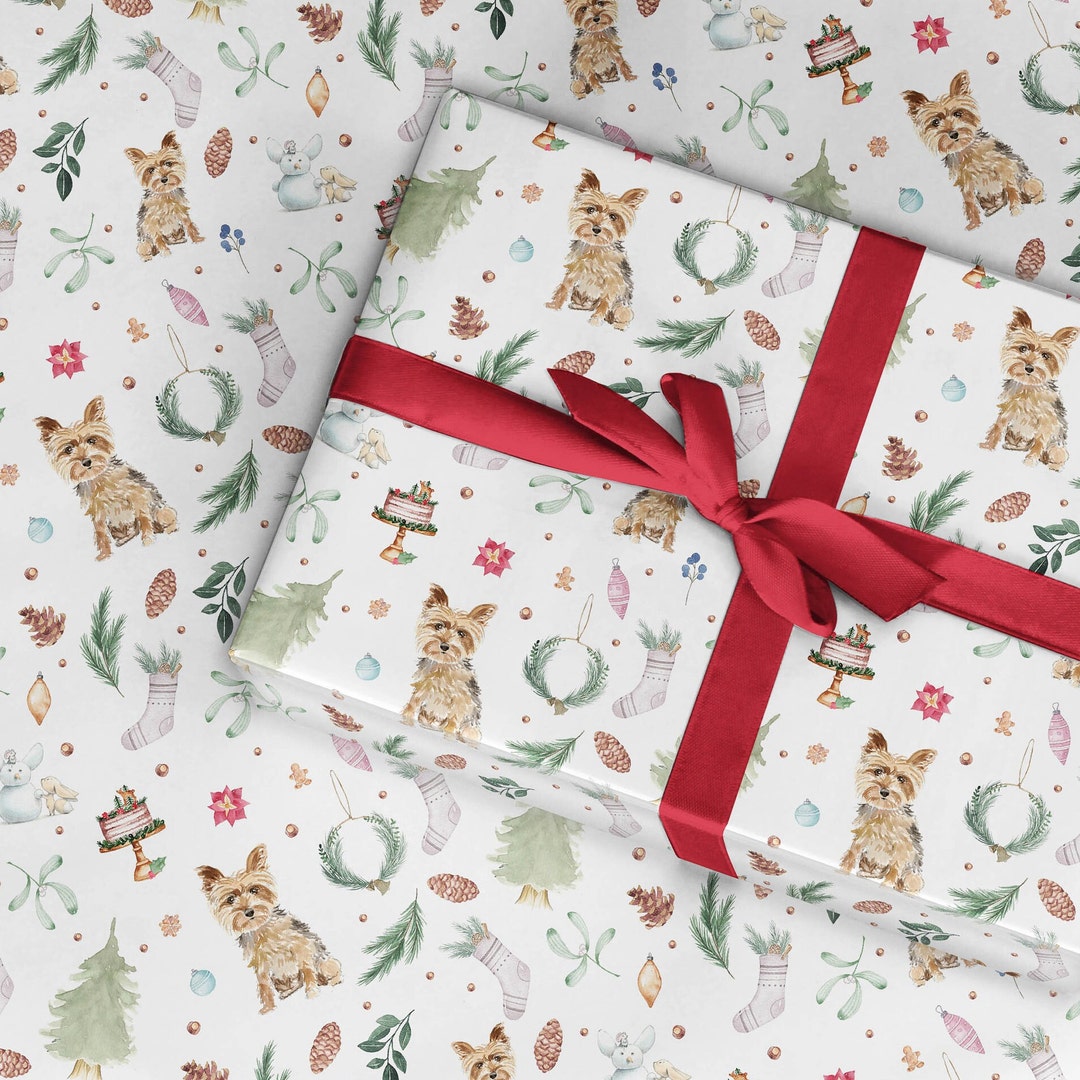 Yorkshire Terrier Christmas Wrapping Paper: Holiday Dog Gift Wrap - Etsy