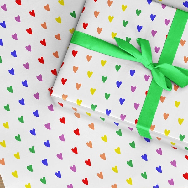 Hearts Wrapping Paper - Etsy