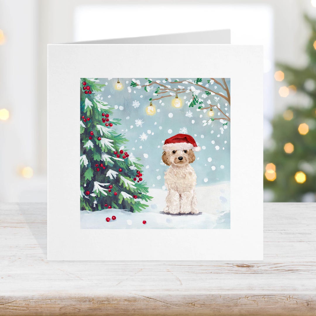 Card & Wrapping Paper Cockapoo Christmas Card, Personalised Dog ...